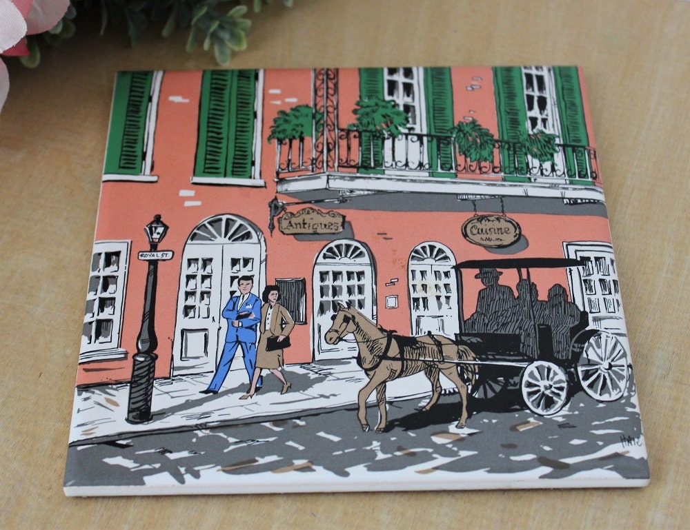 New Orleans Tile With Stand 6x6 Royal Street Souvenir Art - Etsy