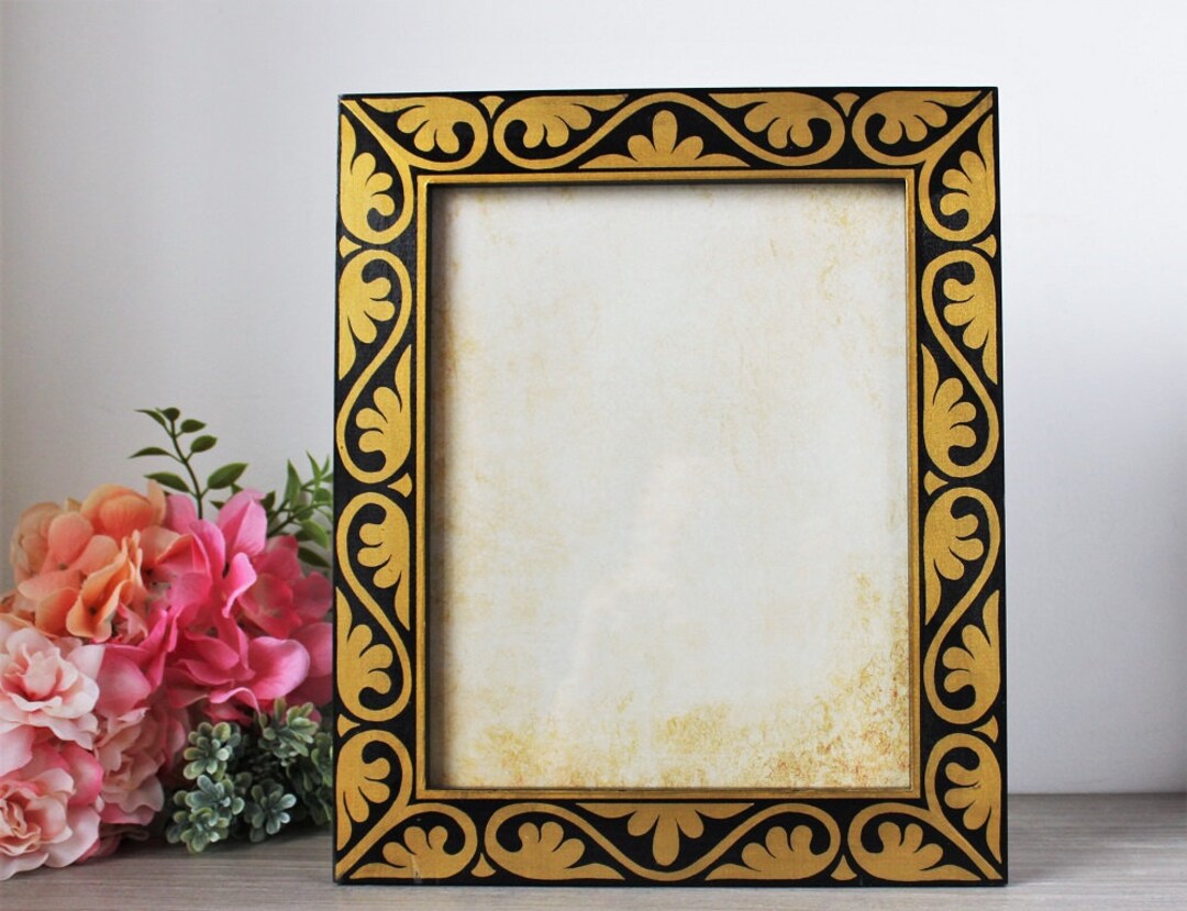 Picture Frame 8x10 Window Hand Painted Large Artisan Wood Photo Frame ...