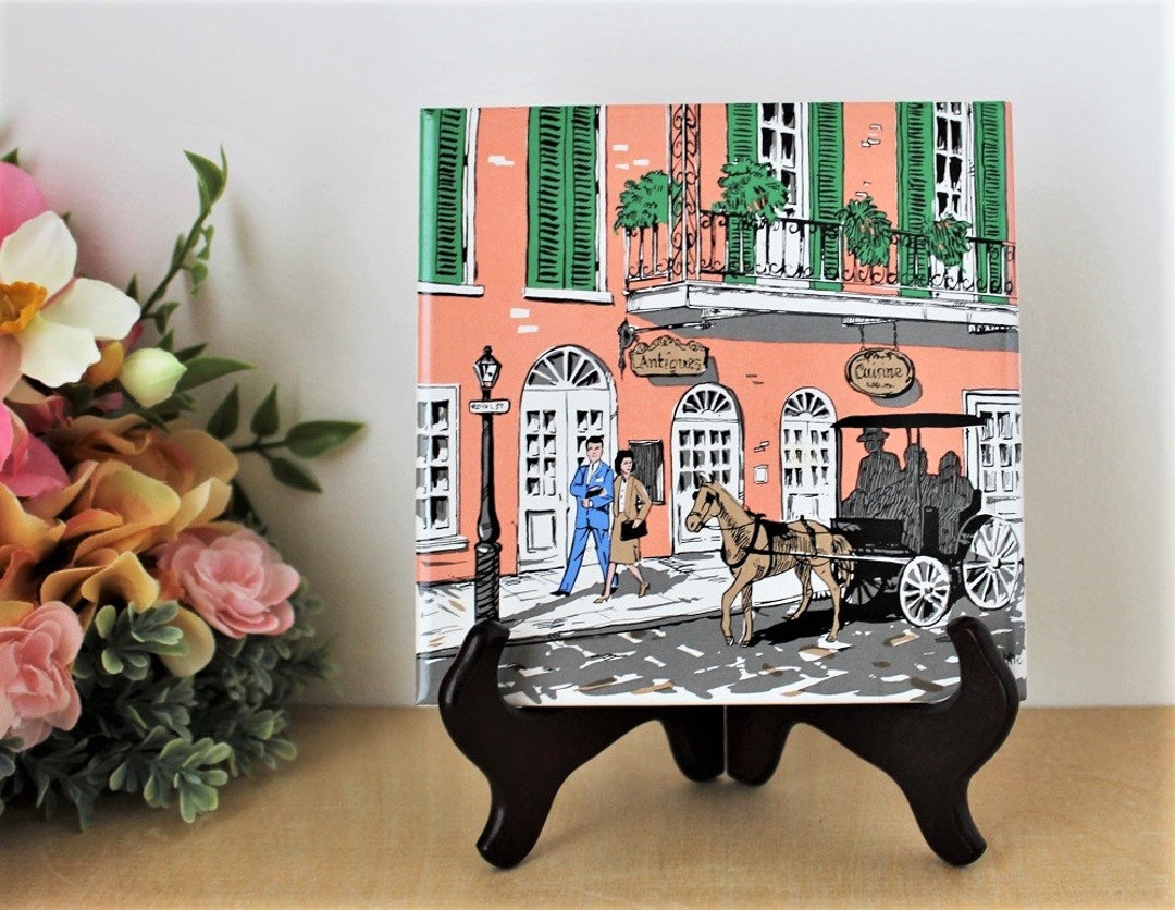 New Orleans Tile With Stand 6x6 Royal Street Souvenir Art - Etsy