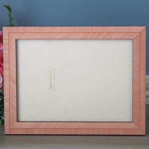 Inlay Wood Picture Frame, 5x7 Window, Pink Photo Frame, Glass & Easel ...