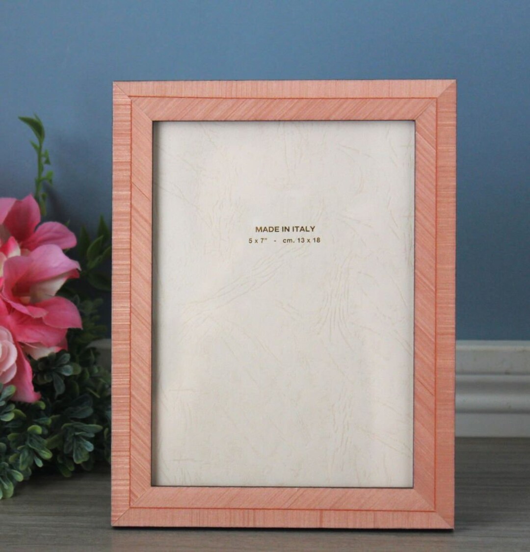 Inlay Wood Picture Frame, 5x7 Window, Pink Photo Frame, Glass & Easel ...