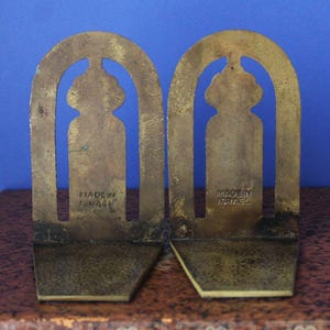 Bookends Judaic Bronze Pair, Metal Religious Décor Ten Commandments ...