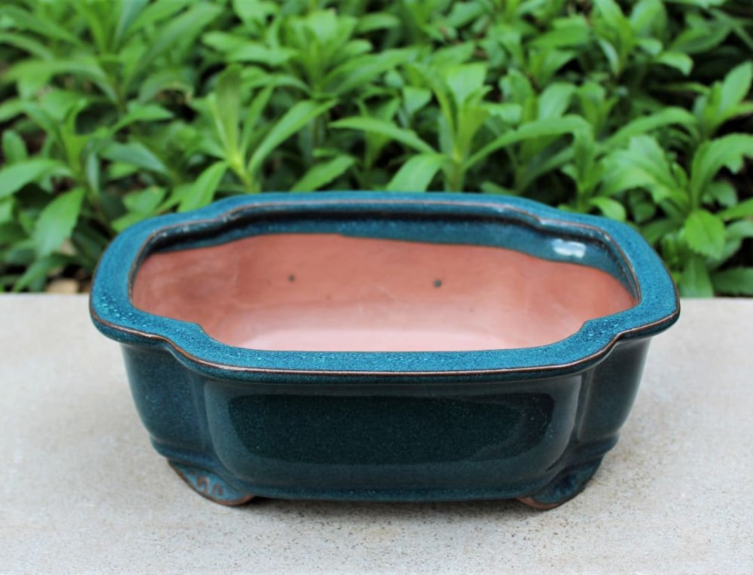 Bonsai Planter With Drainage Traditional Japanese Plant Holder Blue ...