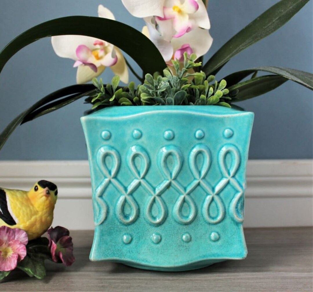 Planter Cachepot Square RED WING USA 1280 Flowerpot Cache Pot Hand ...