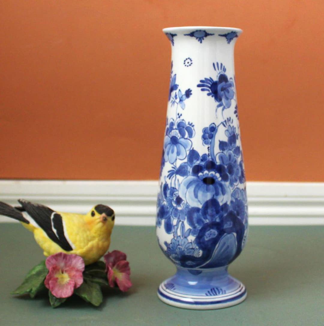 Royal Delft Blue Vase 8" High Holland Delftware Pottery Porceleyne Fles ...