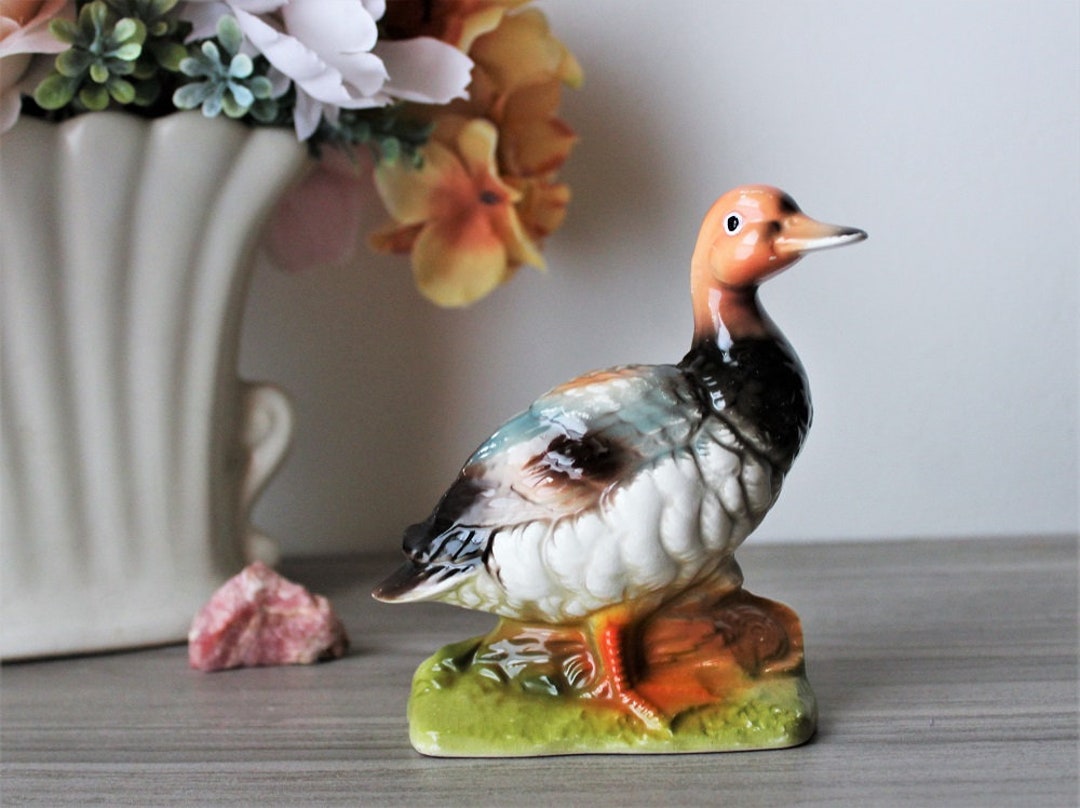 Duck Figurine Vintage Ceramic Summer Spring Décor, Easter Gift, Duck ...