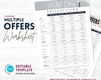 Multiple Offer Worksheet - Etsy