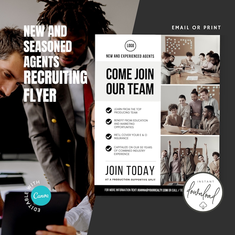 Realtor Recruiting Bundle Real Estate Hiring Templates CANVA Template ...