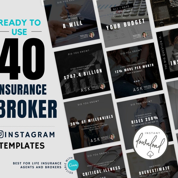 Insurance Social Media Template - Etsy