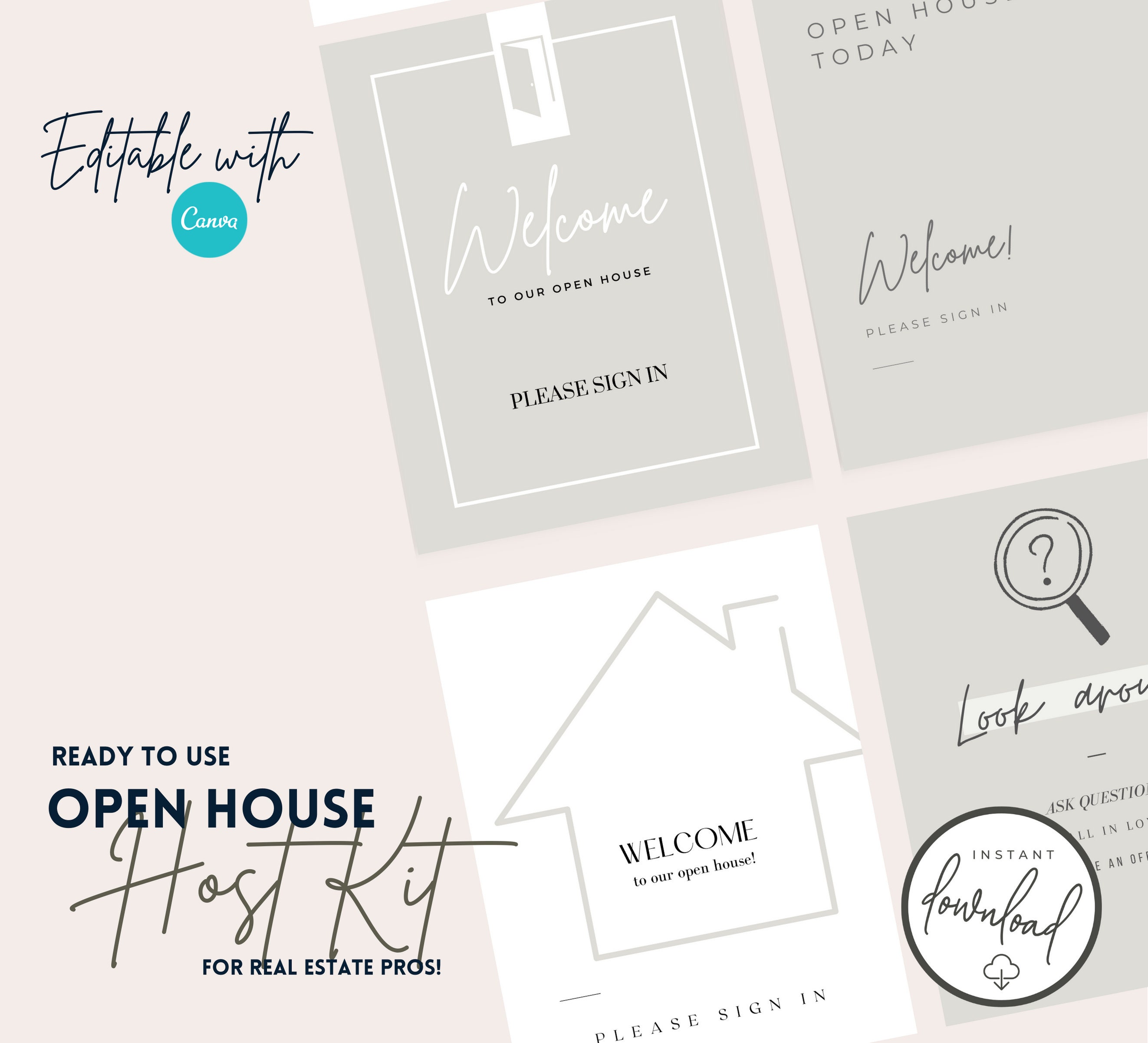 Open House Kit Editable Printables Realtor Templates Realtor Marketing ...