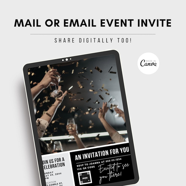 Editable Event Invitation Template Black Friday Sale Email or Printable ...