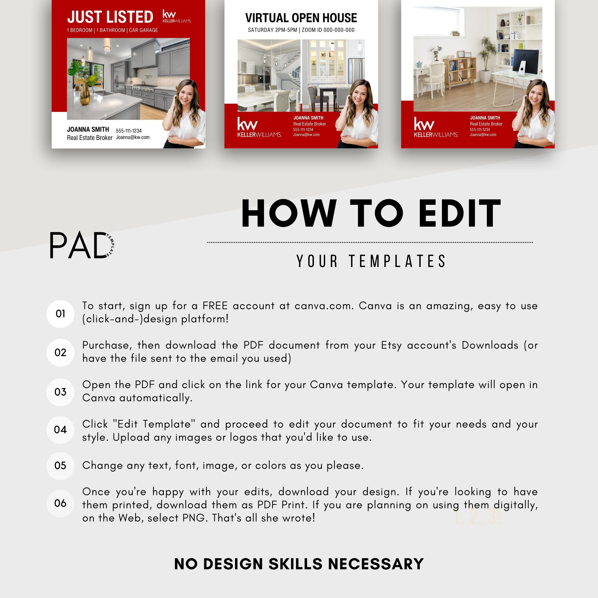KW Keller Williams Marketing Bundle: Real Estate Agent Templates (canva ...