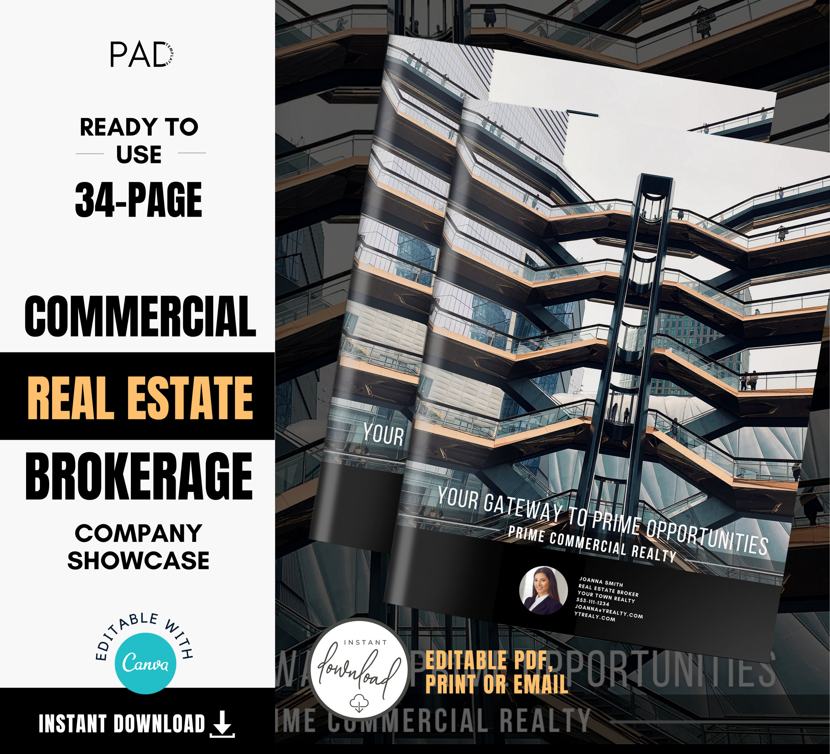 Commercial Real Estate Brokerage Brochure: 34-page Company Showcase ...