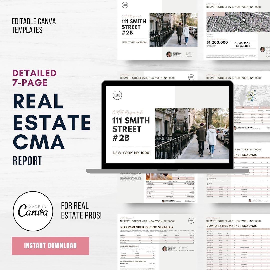 Real Estate CMA Template: Realtor Marketing, Editable in Canva (PDF) - Etsy