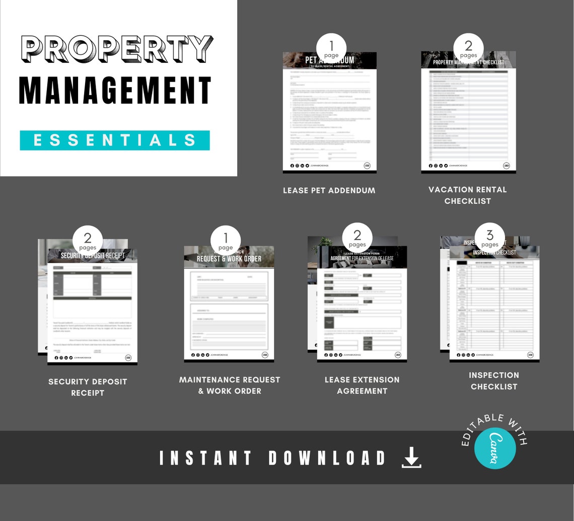 Property Manager Documents Essential Kit Property Management Forms ...
