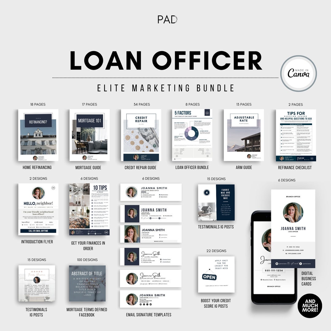 Loan Officer Marketing Kit: Social Media Templates (CANVA Editable) - Etsy