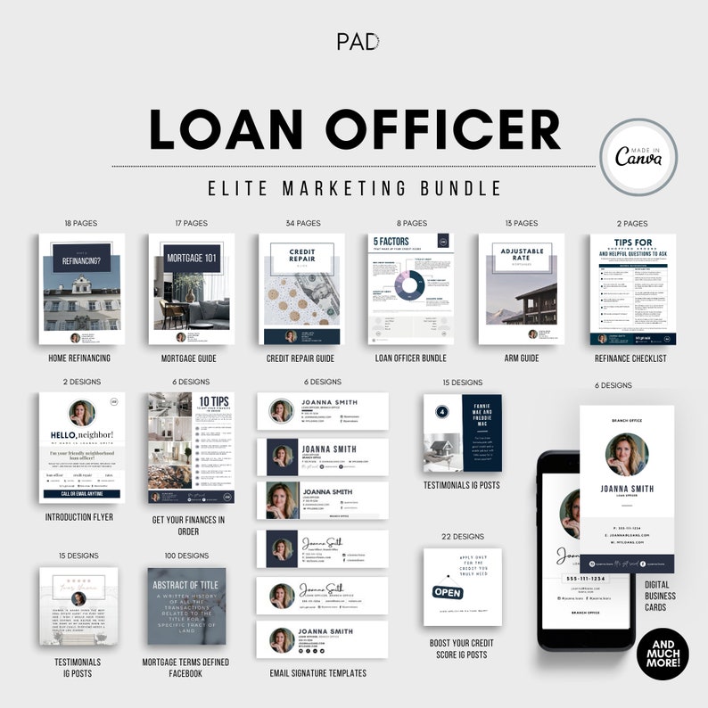 Loan Officer Marketing Kit: Social Media Templates (CANVA Editable) - Etsy