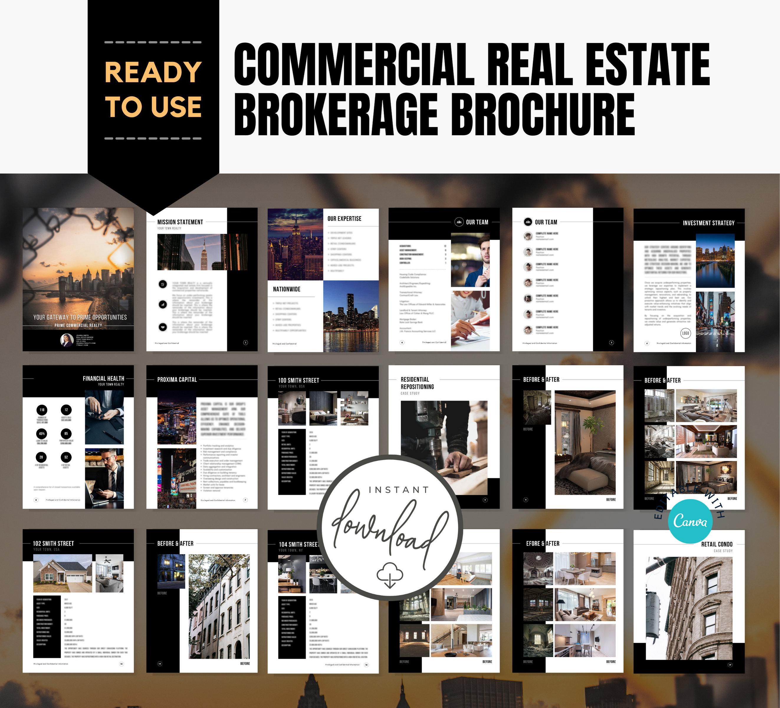 Commercial Real Estate Brokerage Brochure: 34-page Company Showcase ...
