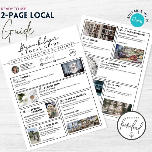 Real Estate Local Guide Flyer Template. Luxury Local Scene. - Etsy