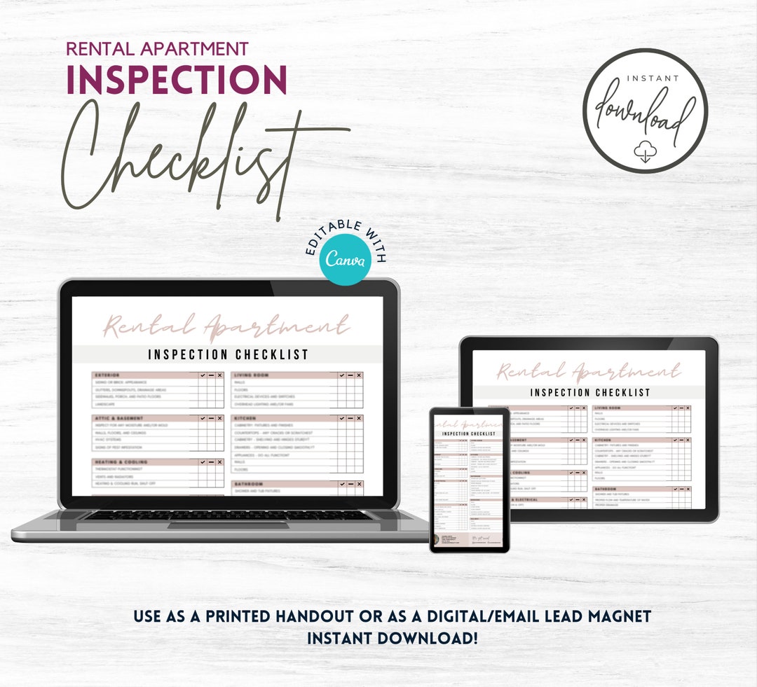 Rental Apartment Inspection Checklist Realtor Template Real State ...
