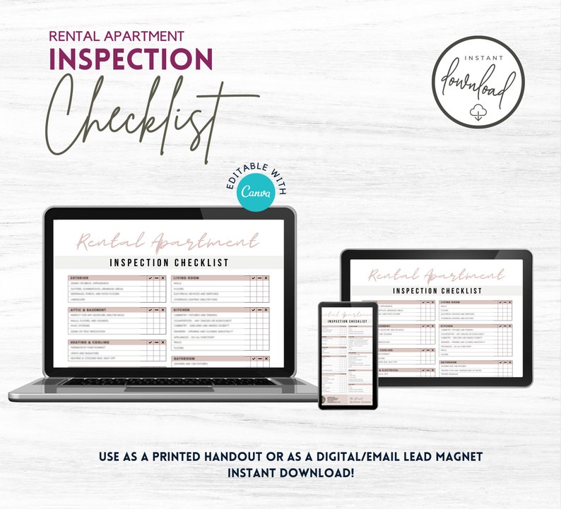 Rental Apartment Inspection Checklist Realtor Template Real State ...
