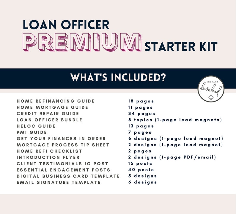 PREMIUM KIT Complete Marketing Starter Kit for Loan Officers | Etsy