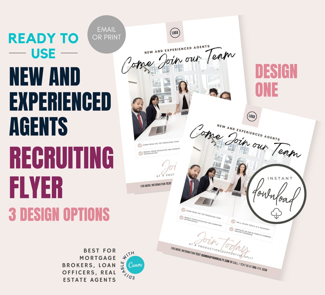 Real Estate Recruiting Flyer Realtor Hiring Real Estate - Etsy