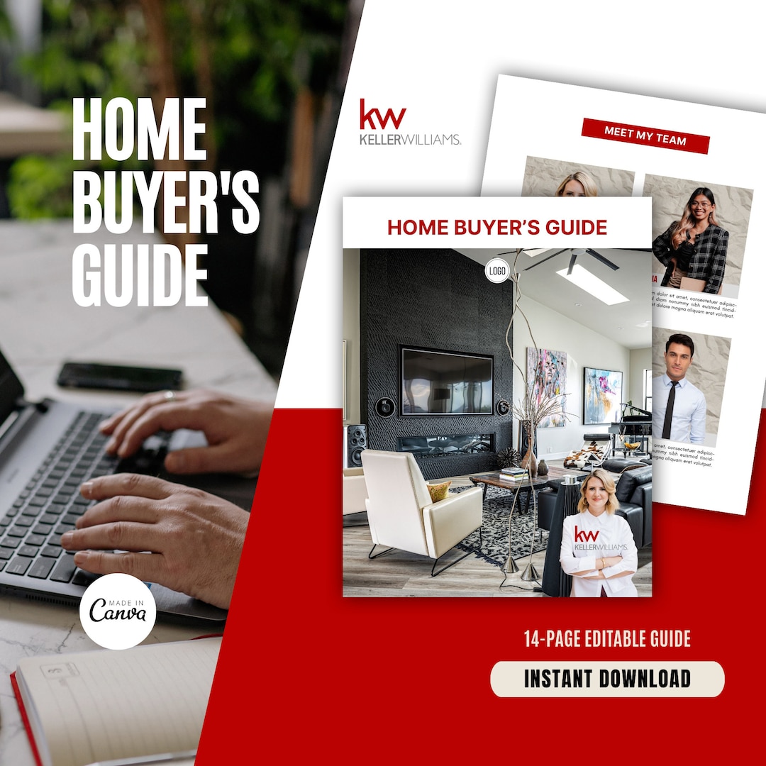 KW Keller Williams Home Buyer's Guide | Realtor Marketing | Bestseller Canva Template | KW Real ...
