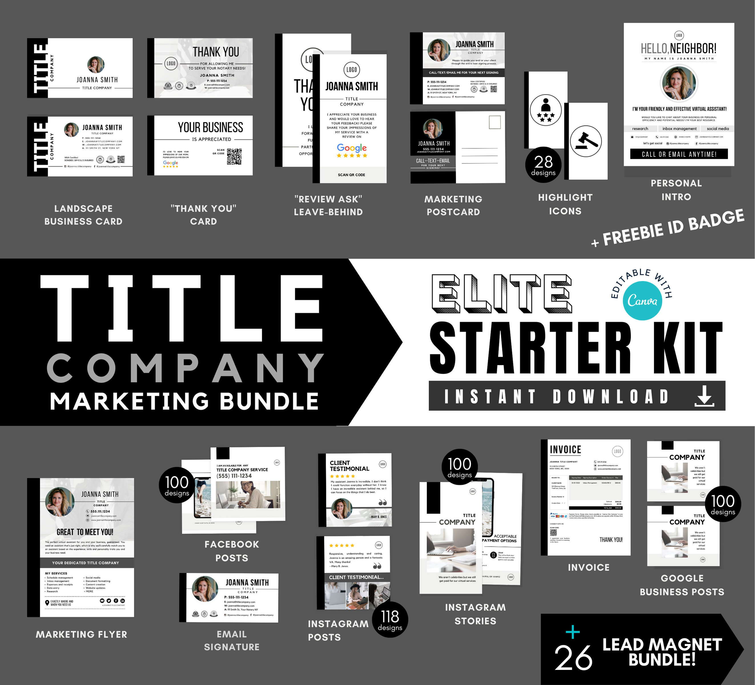 Title Company Marketing Kit: Social Media CANVA Templates (digital ...