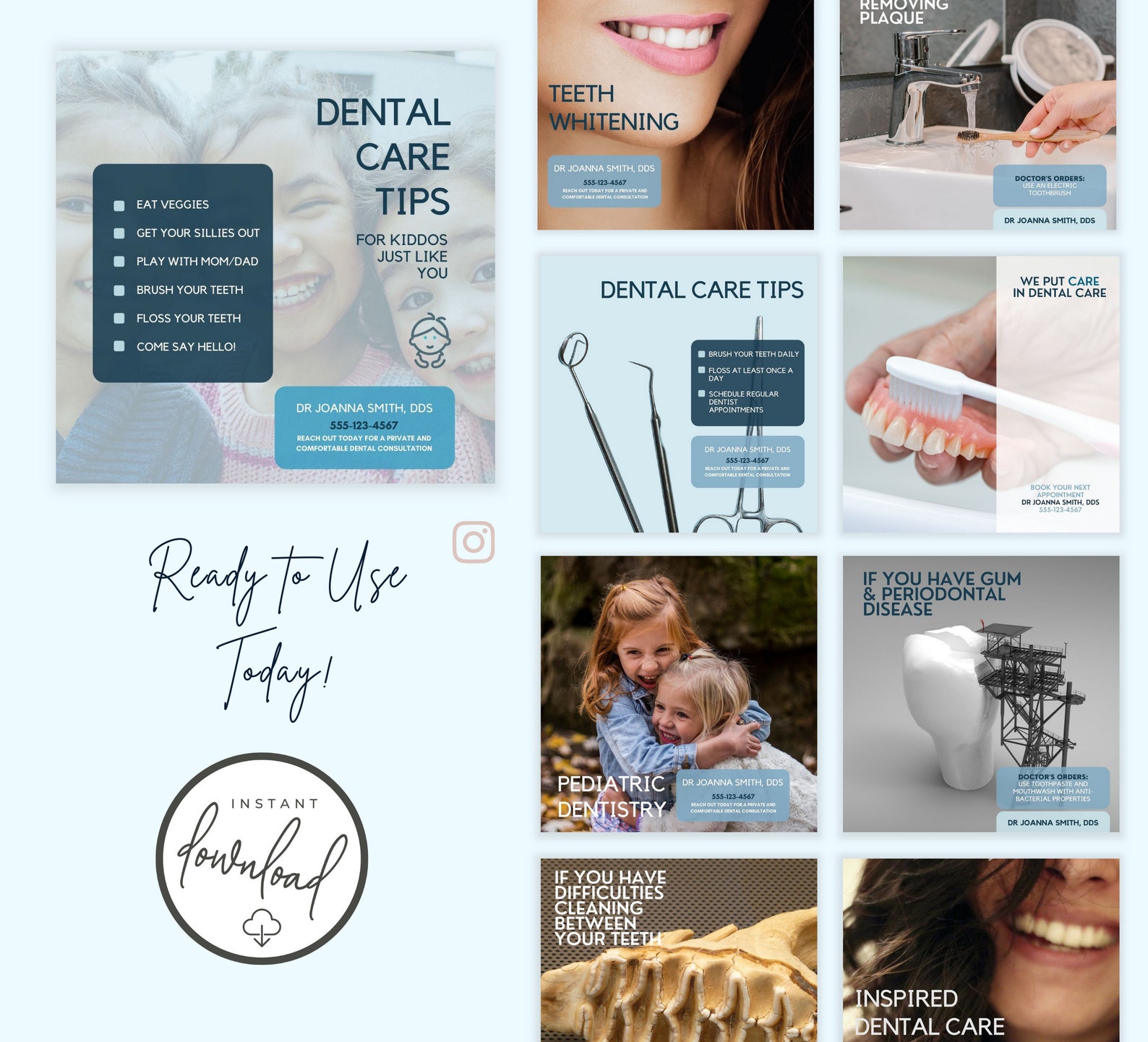 40 Instagram Post Templates for Dentists Dental Practice - Etsy