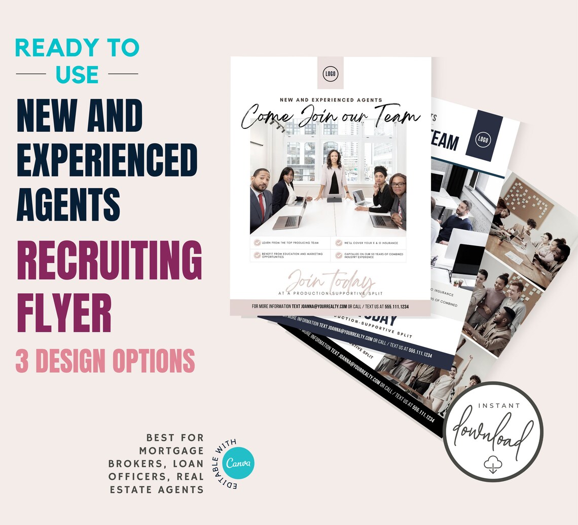 Real Estate Recruiting Flyer Realtor Hiring Real Estate - Etsy