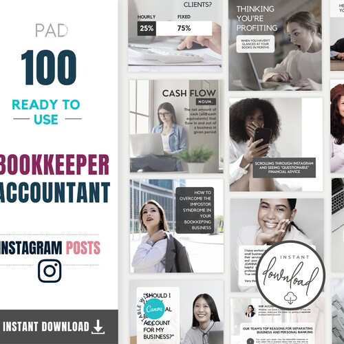 100 Instagram Post Templates for Accountants Bookkeepers - Etsy