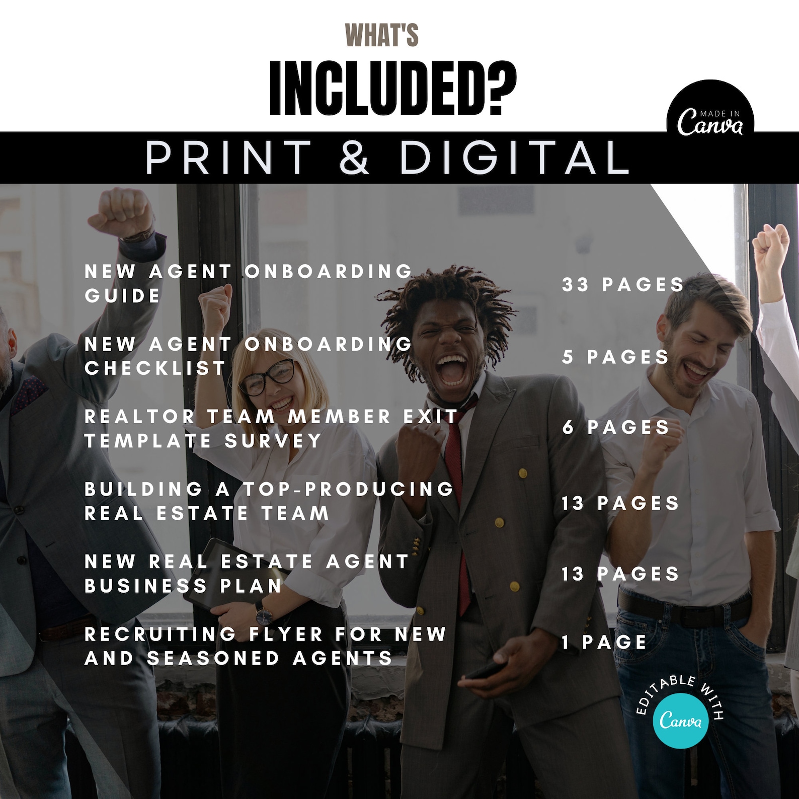 Realtor Recruiting Bundle Real Estate Hiring Templates CANVA Template ...