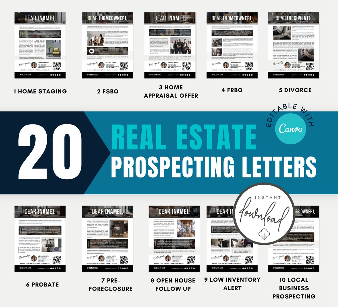 Ultimate BUNDLE Real Estate Prospecting Letters | Realtor Farming Kit ...