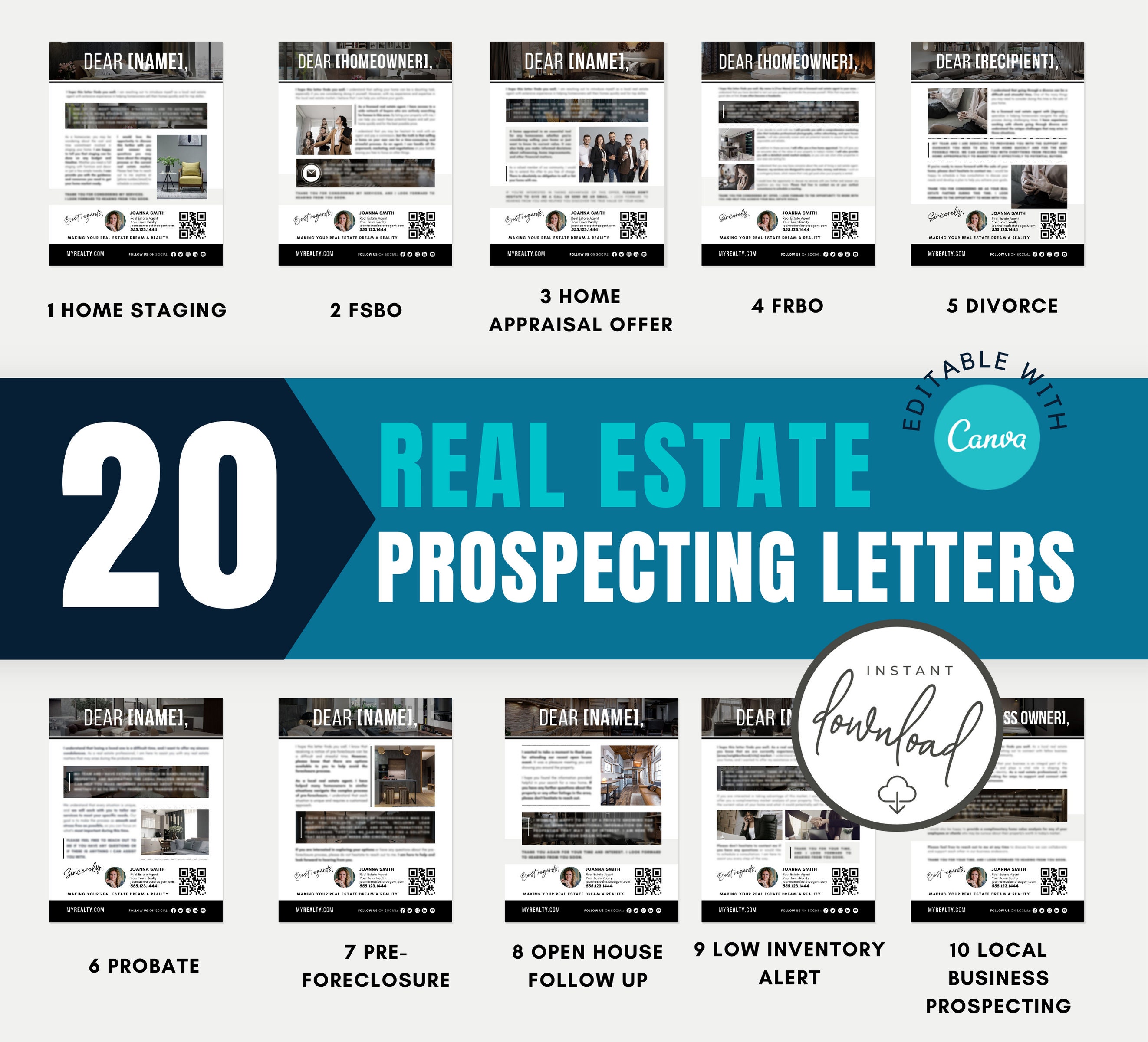 Ultimate BUNDLE Real Estate Prospecting Letters Realtor Farming Kit ...
