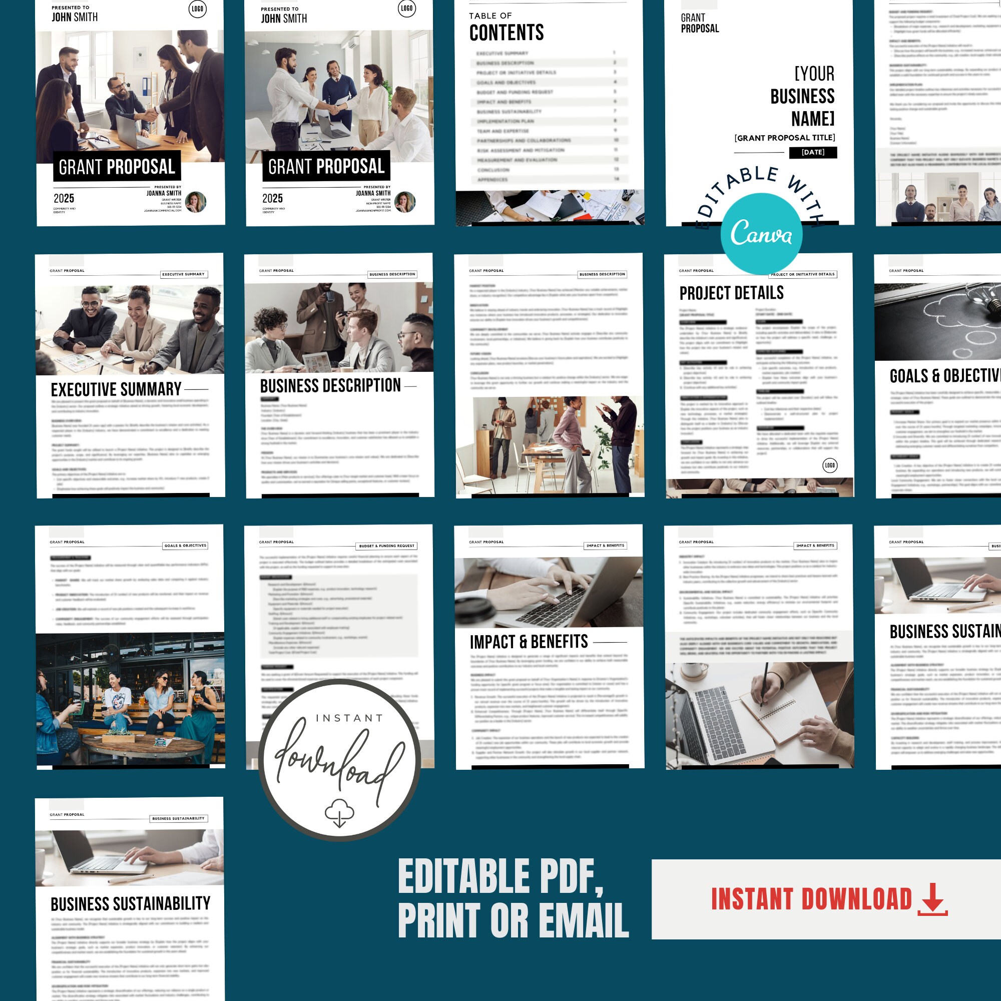 Grant Proposal Template for Small Businesses | Grant Writing | For ...