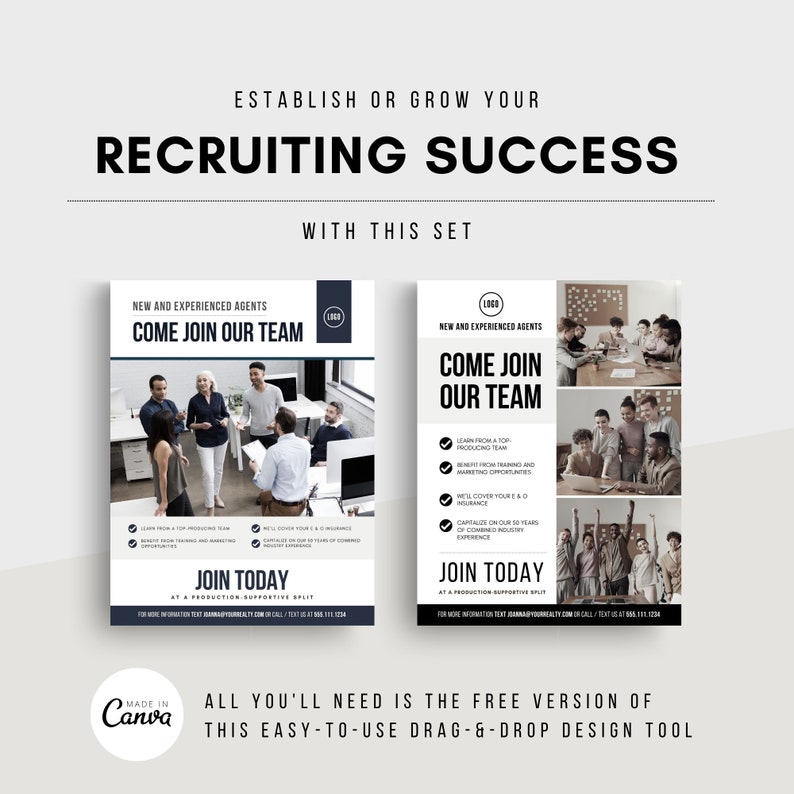 Real Estate Recruiting Flyer: Realtor Hiring Canva Template (digital ...