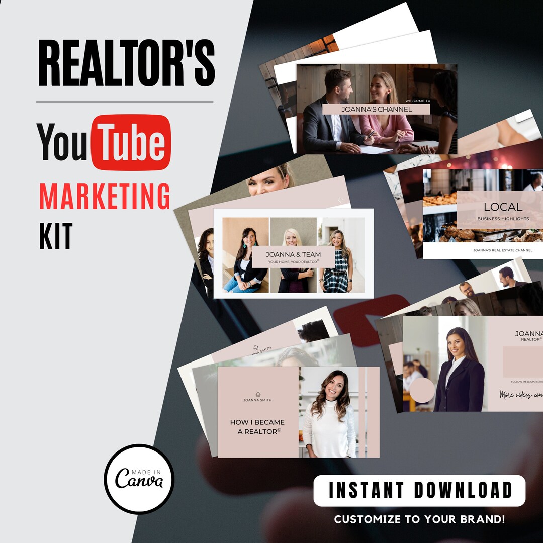 Realtor YOUTUBE Branding Kit | Real Estate Marketing | Realtors ...