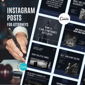 100 Modern Lawyer INSTAGRAM Posts Attorney Instagram CANVA Templates ...