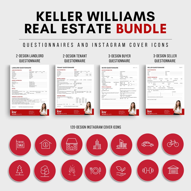 KW Keller Williams Marketing Bundle: Real Estate Agent Templates (canva ...