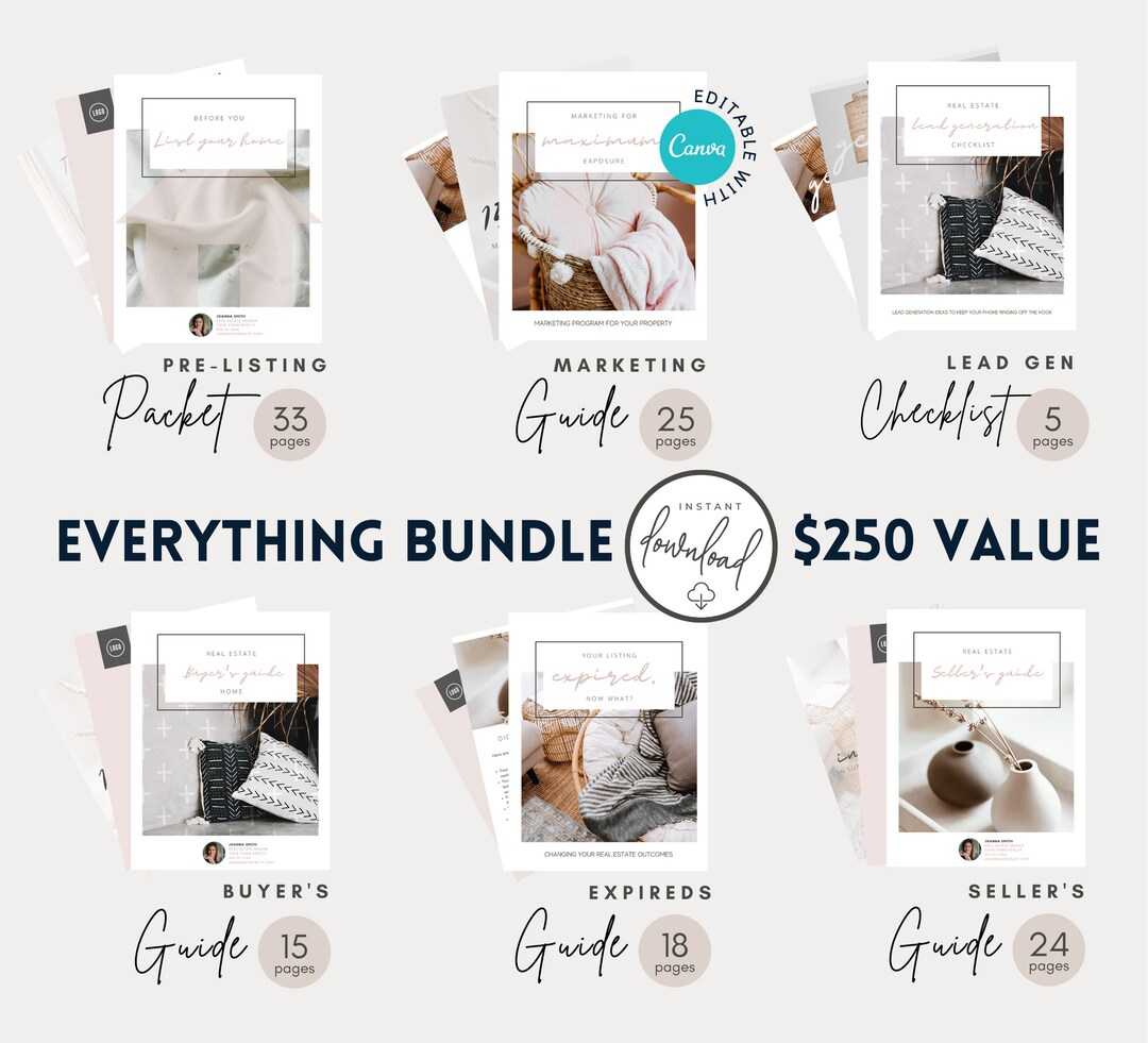 Complete Real Estate Marketing BUNDLE, Instant Download, Realtors ...
