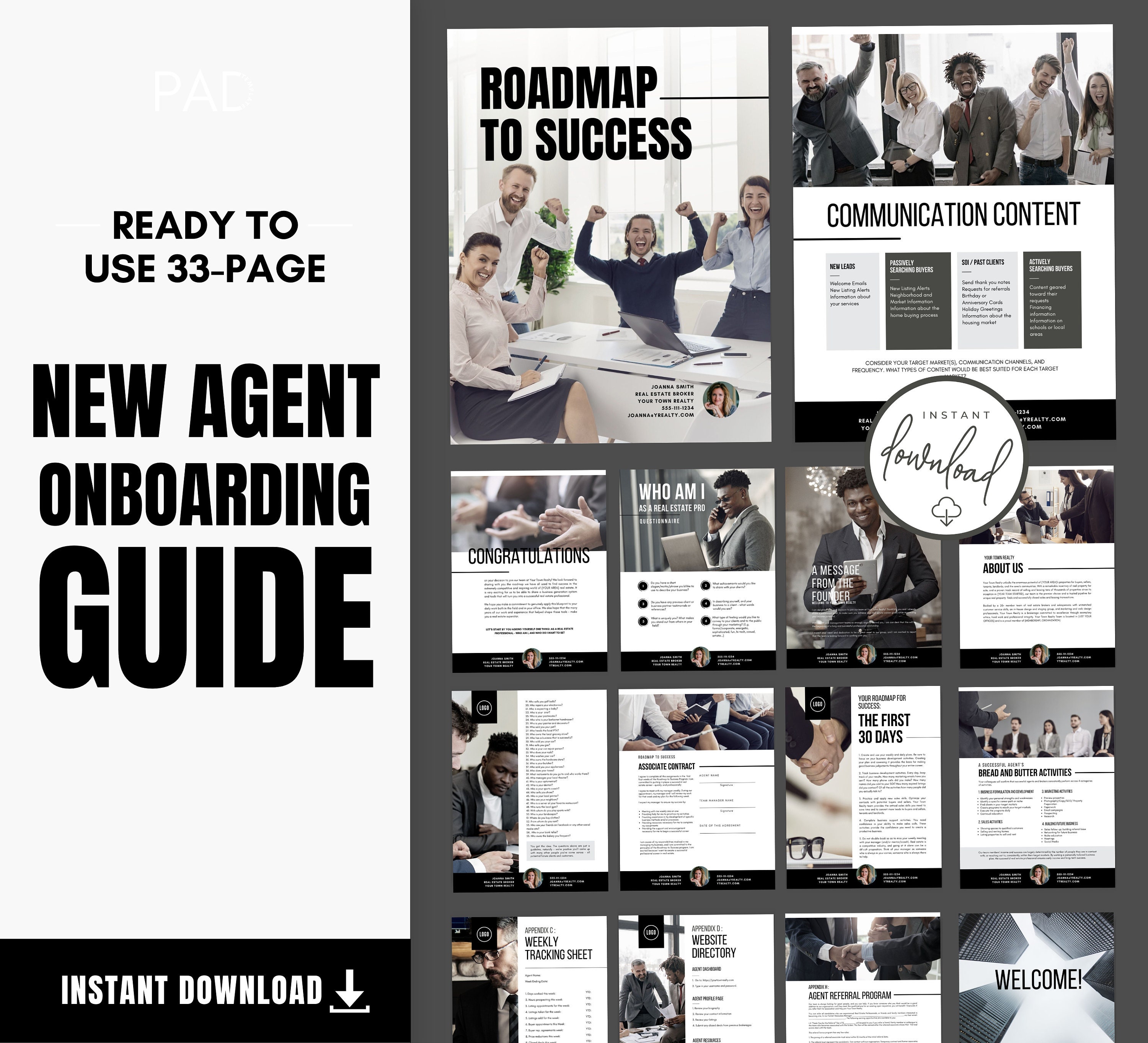 Real Estate Onboarding Bundle: Realtor Hiring Kit (CANVA Editable ...