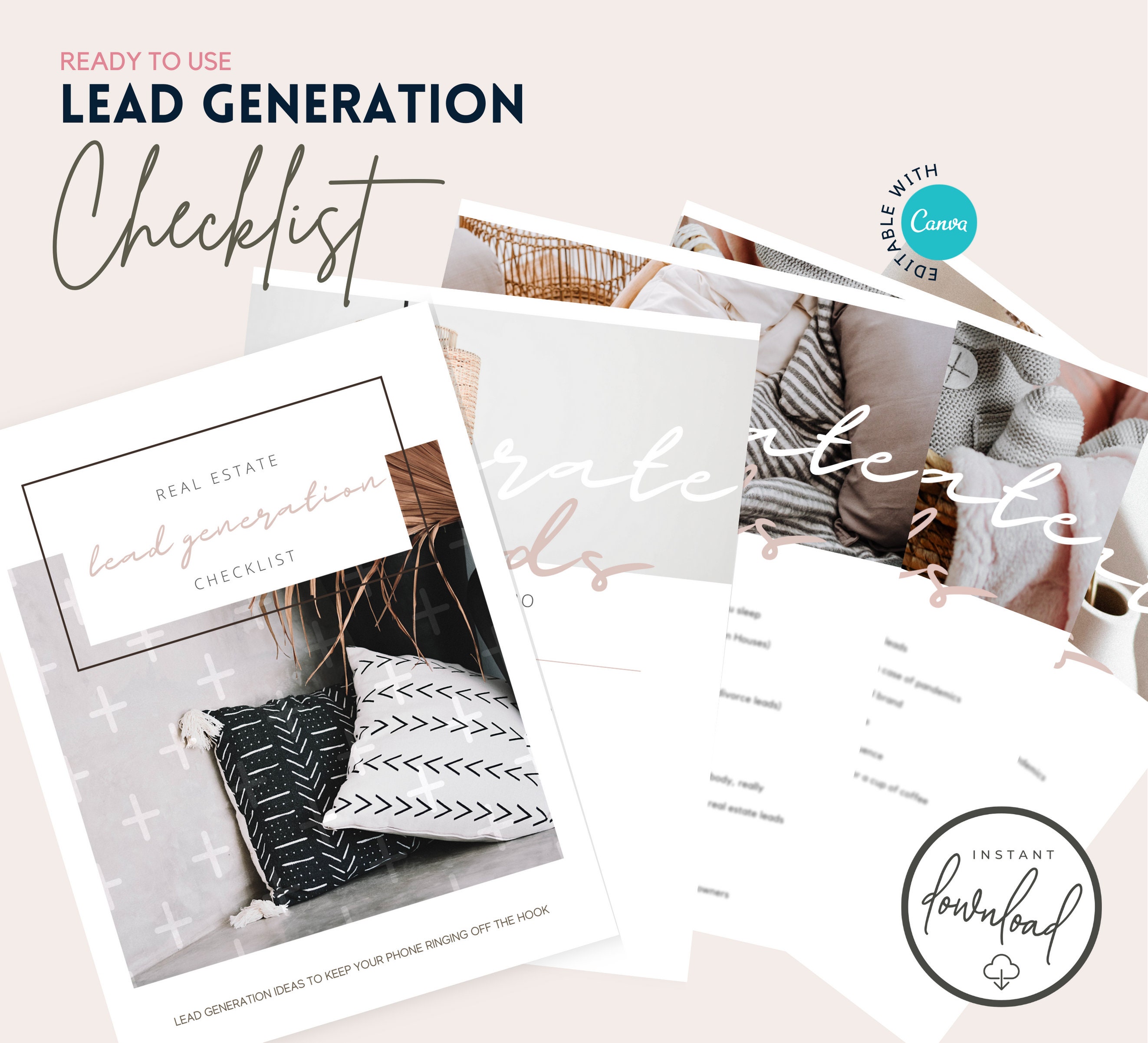 Real Estate Lead Generation Checklist, Realtor Marketing Printable PDF ...