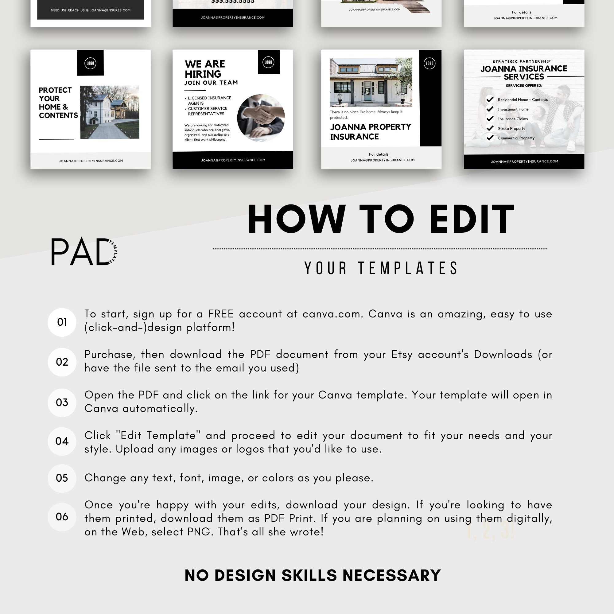 P&C Insurance Agent Instagram Post Templates: Marketing Bundle (CANVA ...