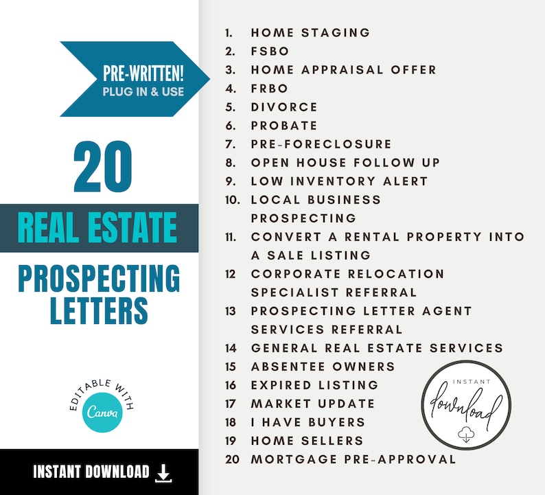 Ultimate BUNDLE Real Estate Prospecting Letters Realtor Farming Kit ...