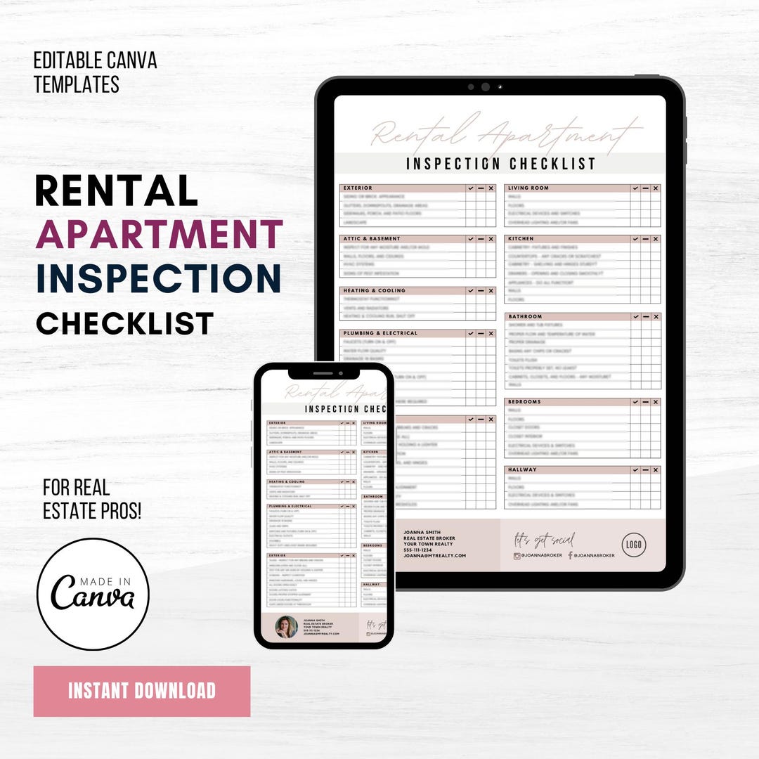 Rental Apartment Inspection Checklist Realtor Template | Real State ...
