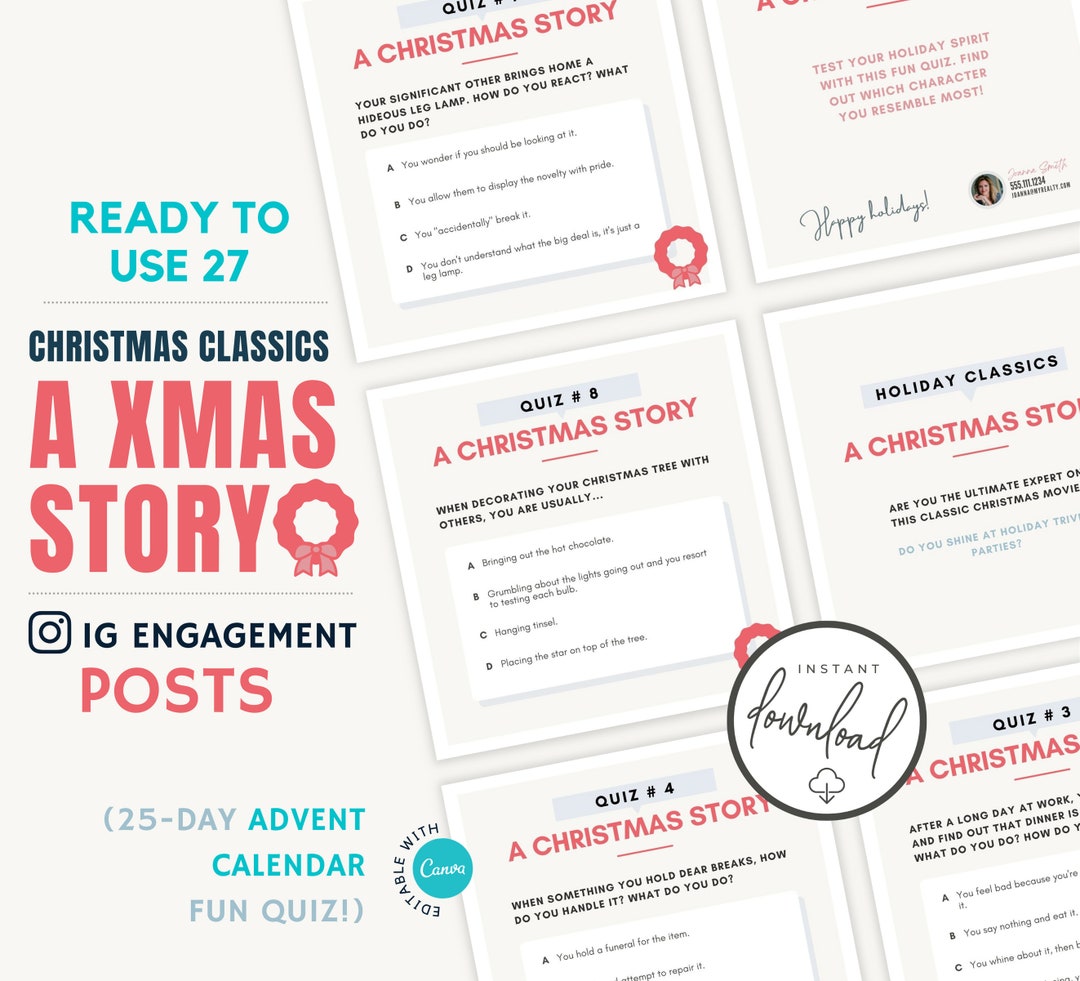 Holiday Trivia Holiday Advent Calendar Game for Realtors: Customizable ...