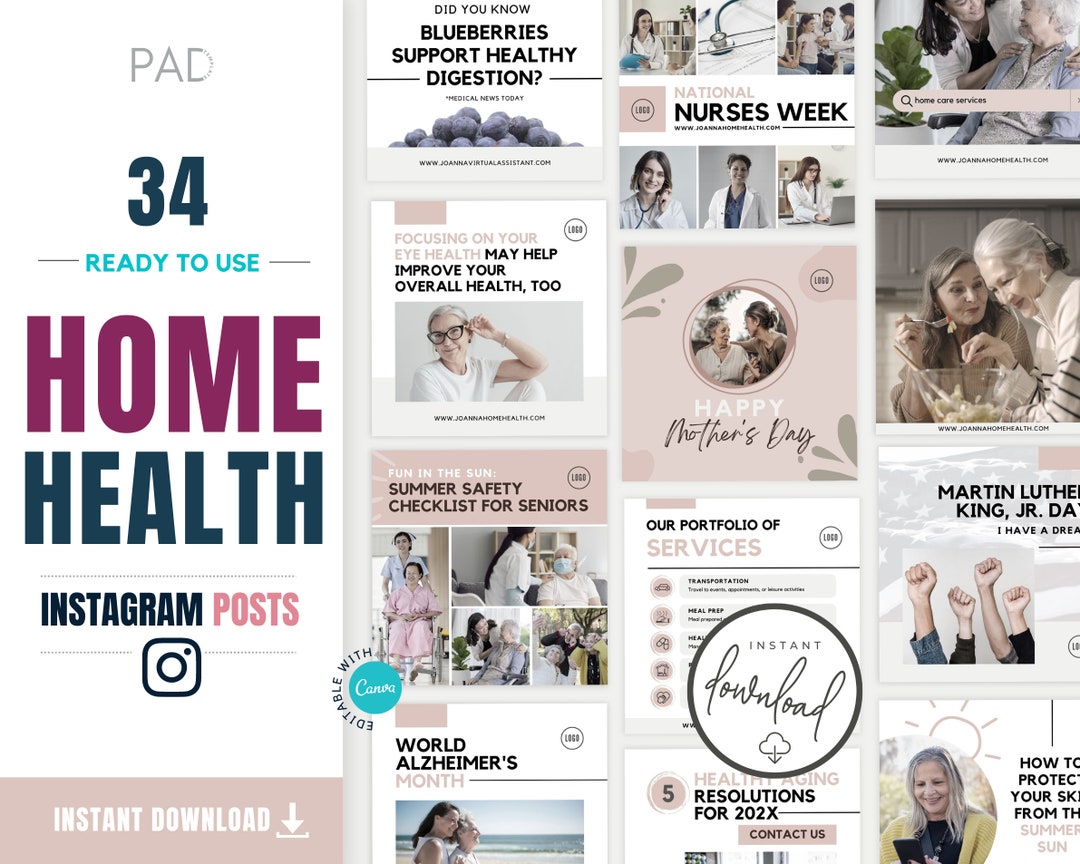 Home Care Instagram Post Templates: Social Media Marketing (digital ...
