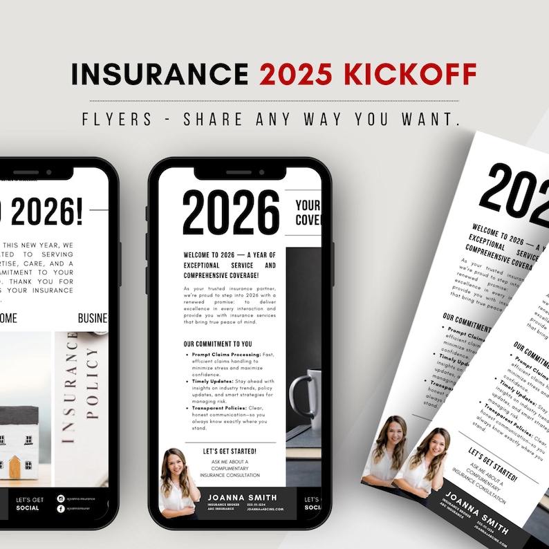 Insurance Agent 2026 KICK-OFF Flyer: Editable Canva Template (digital ...