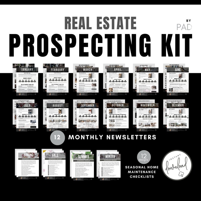 365 Days of Real Estate Prospecting COMPLETE Bundle Realtor Farming Set ...